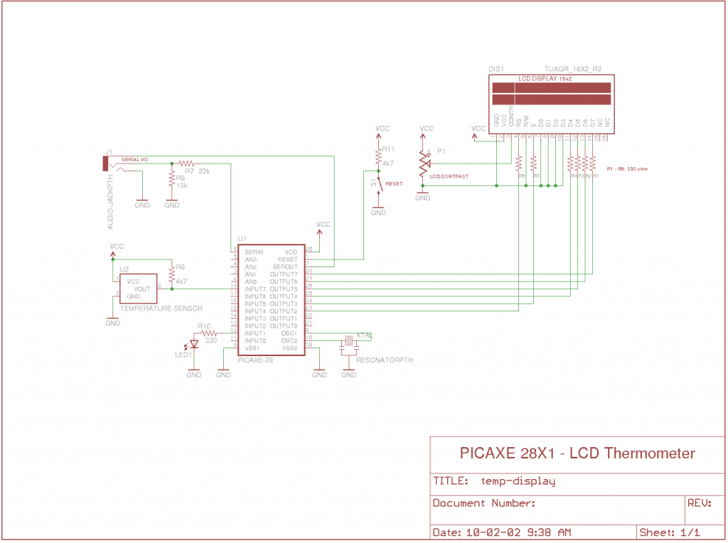 PICAXE LCD Thermometer | J. and G.'s blog!